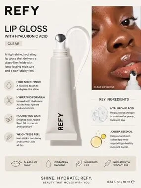 REFY | Makeup | Refy Clear Lip Gloss With Hyaluronic Acid Full Size ...